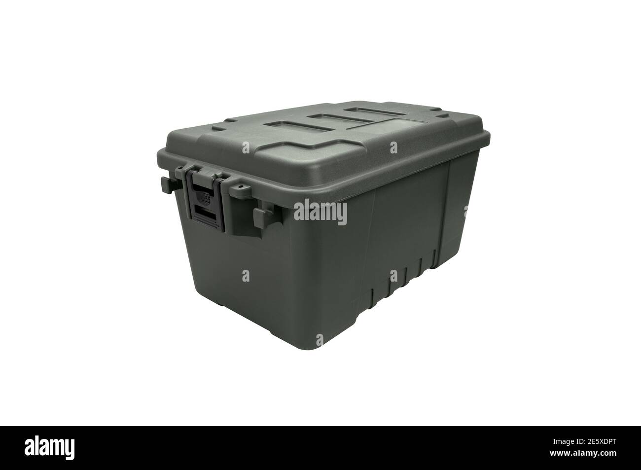 Plastic box with locks isolate on a white background. A container for ...