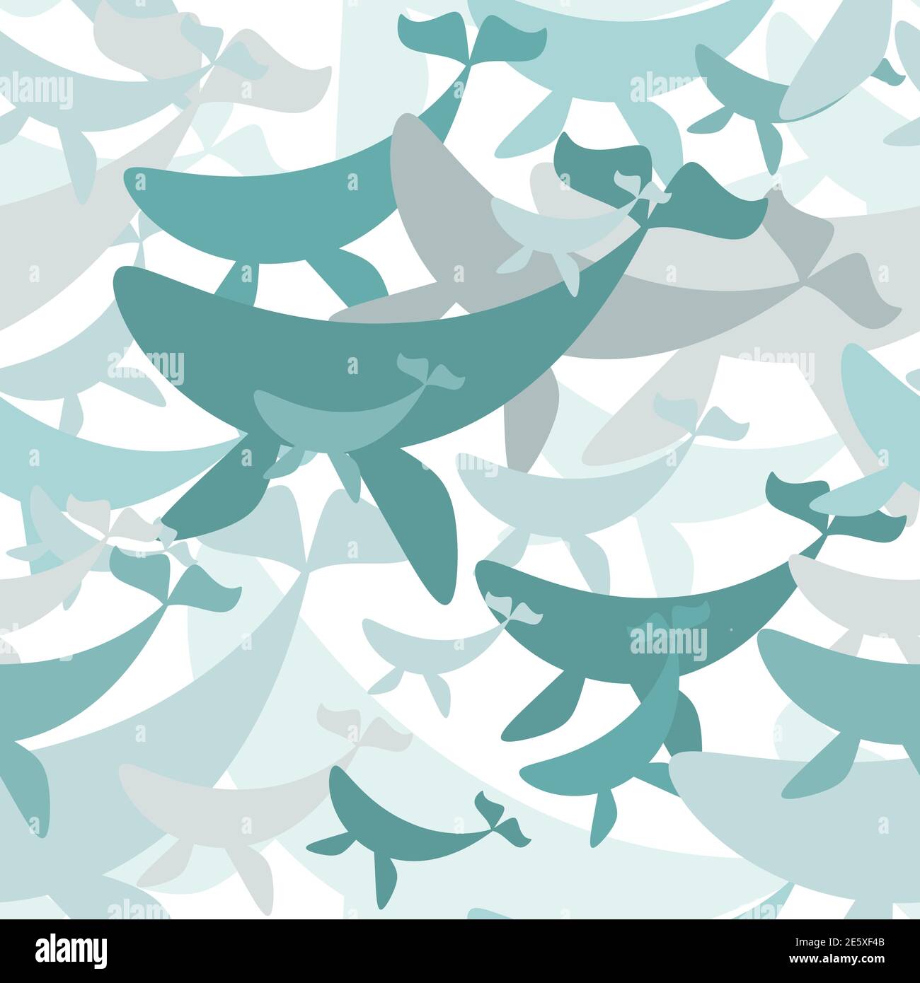 Seamless pattern with whales of different colors. Marine background ...