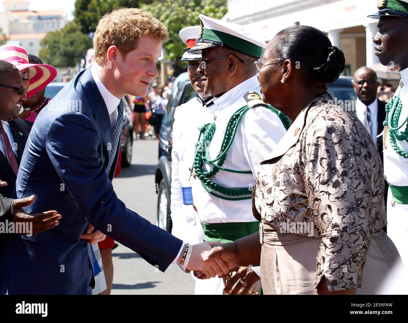 Prince harry janice knowles at reception in square in nassau hi-res ...