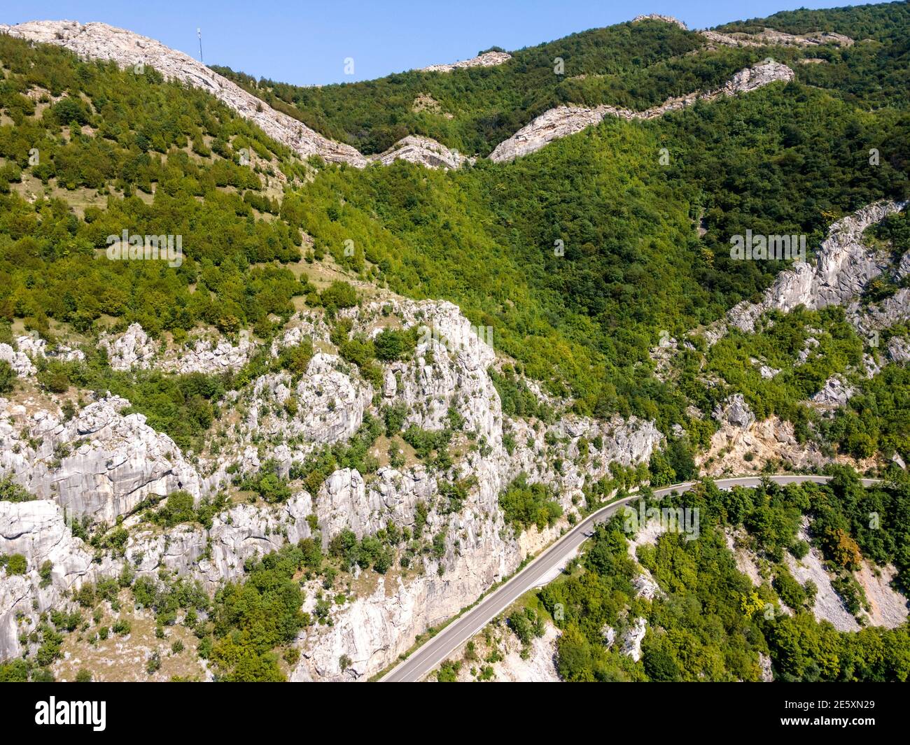Aerial view of Iskar River Gorge, Balkan Mountains, Bulgaria Stock ...