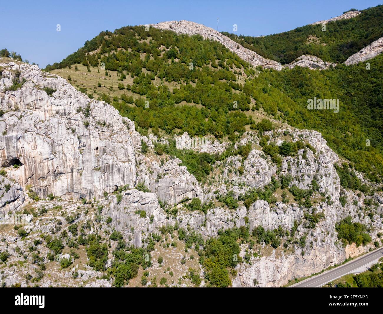 Aerial view of Iskar River Gorge, Balkan Mountains, Bulgaria Stock ...