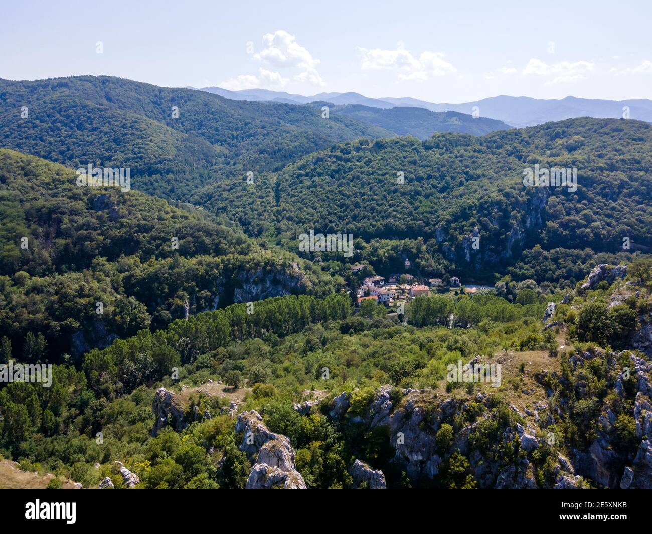 Aerial view of Iskar River Gorge, Balkan Mountains, Bulgaria Stock ...