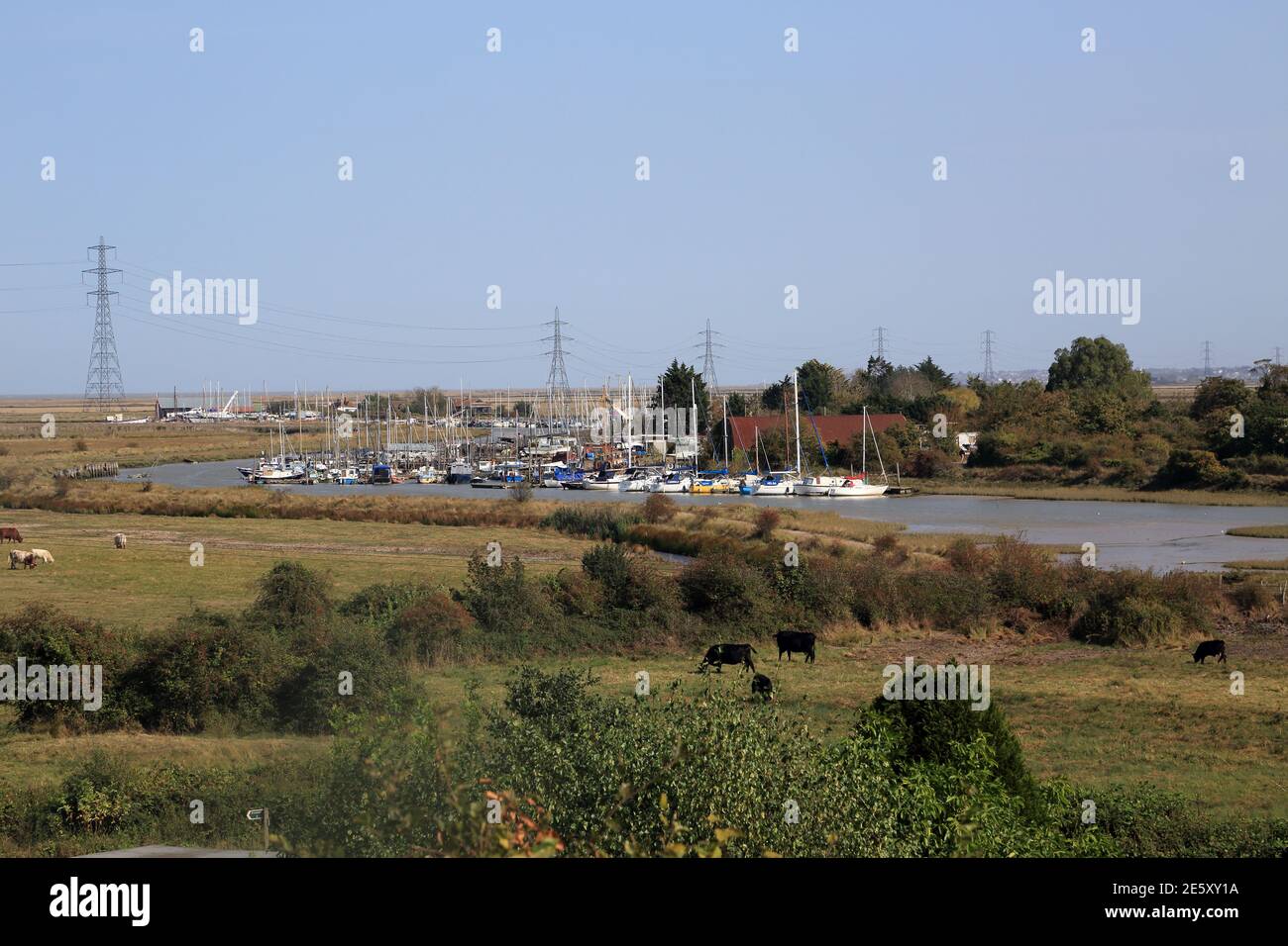 View of Oare Creek from Church Road, Oare, Faversham, Kent, England ...