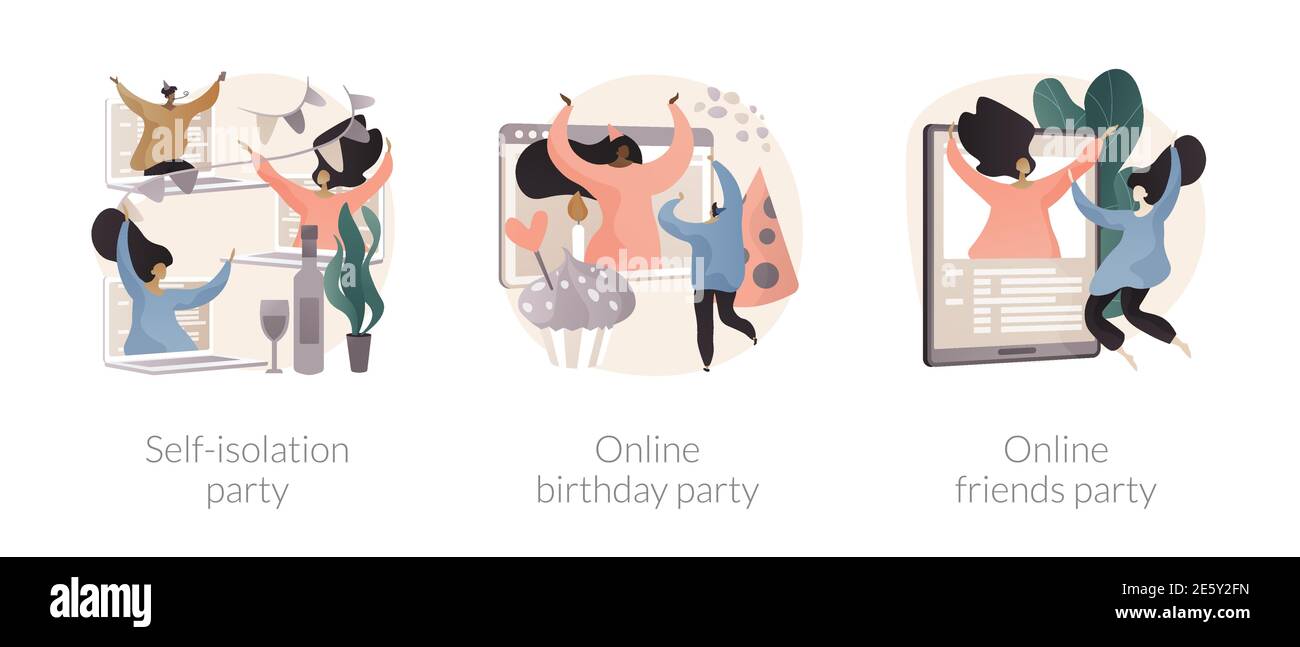 Virtual communication abstract concept vector illustrations Stock ...