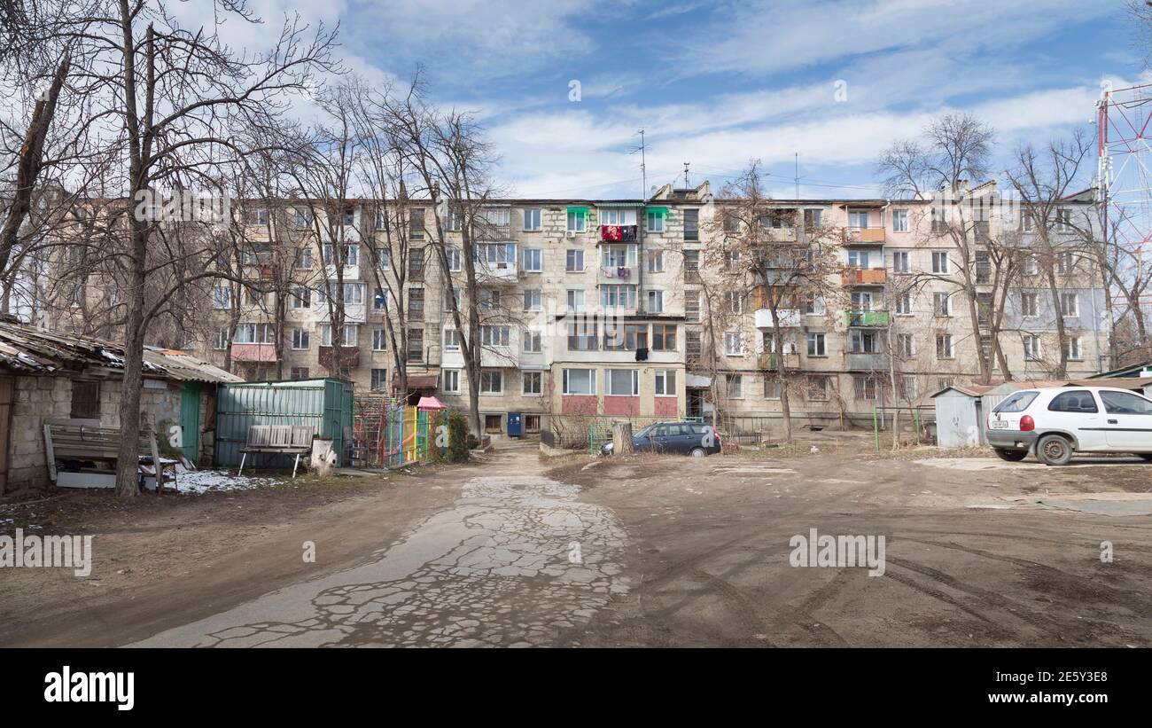 A typical soviet five-storey house of the 1960s. This place is located ...