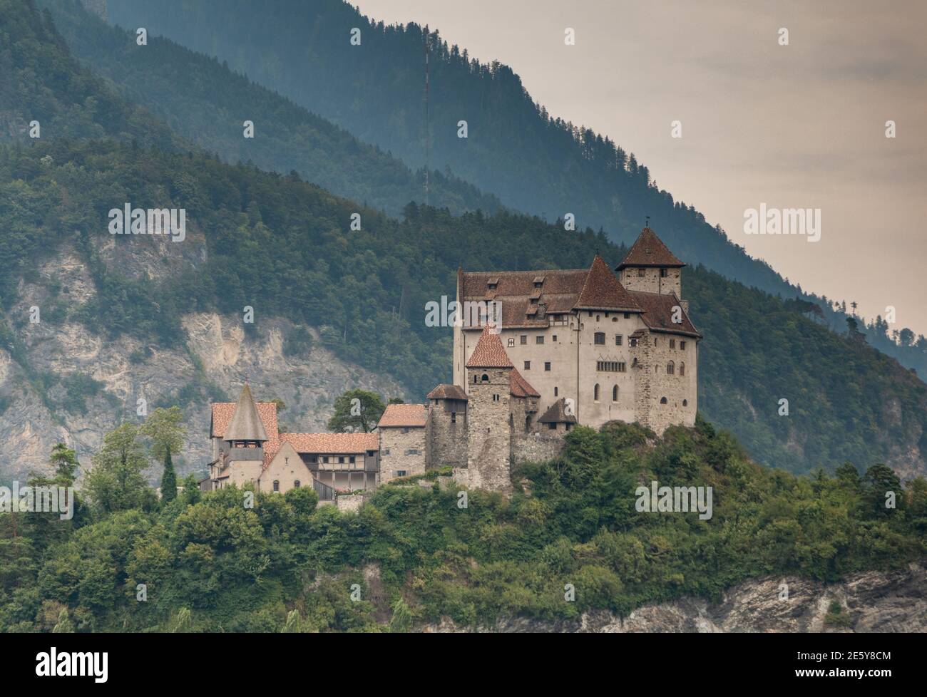 A picture of the Gutenberg Castle, in the town of Balzers ...