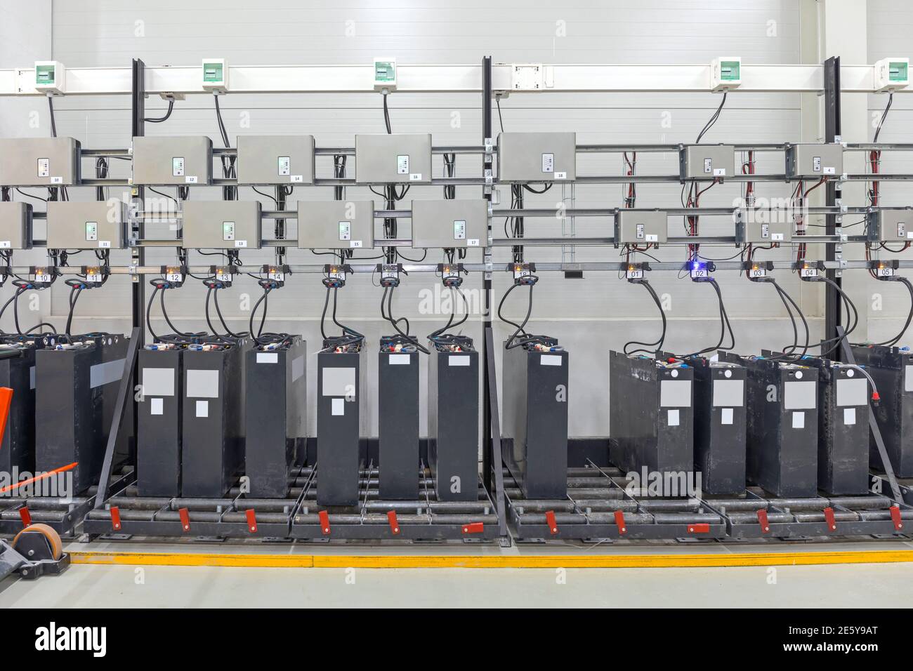 Industrial Chargin Station for Lead Acid Forklift Batteries Stock Photo ...