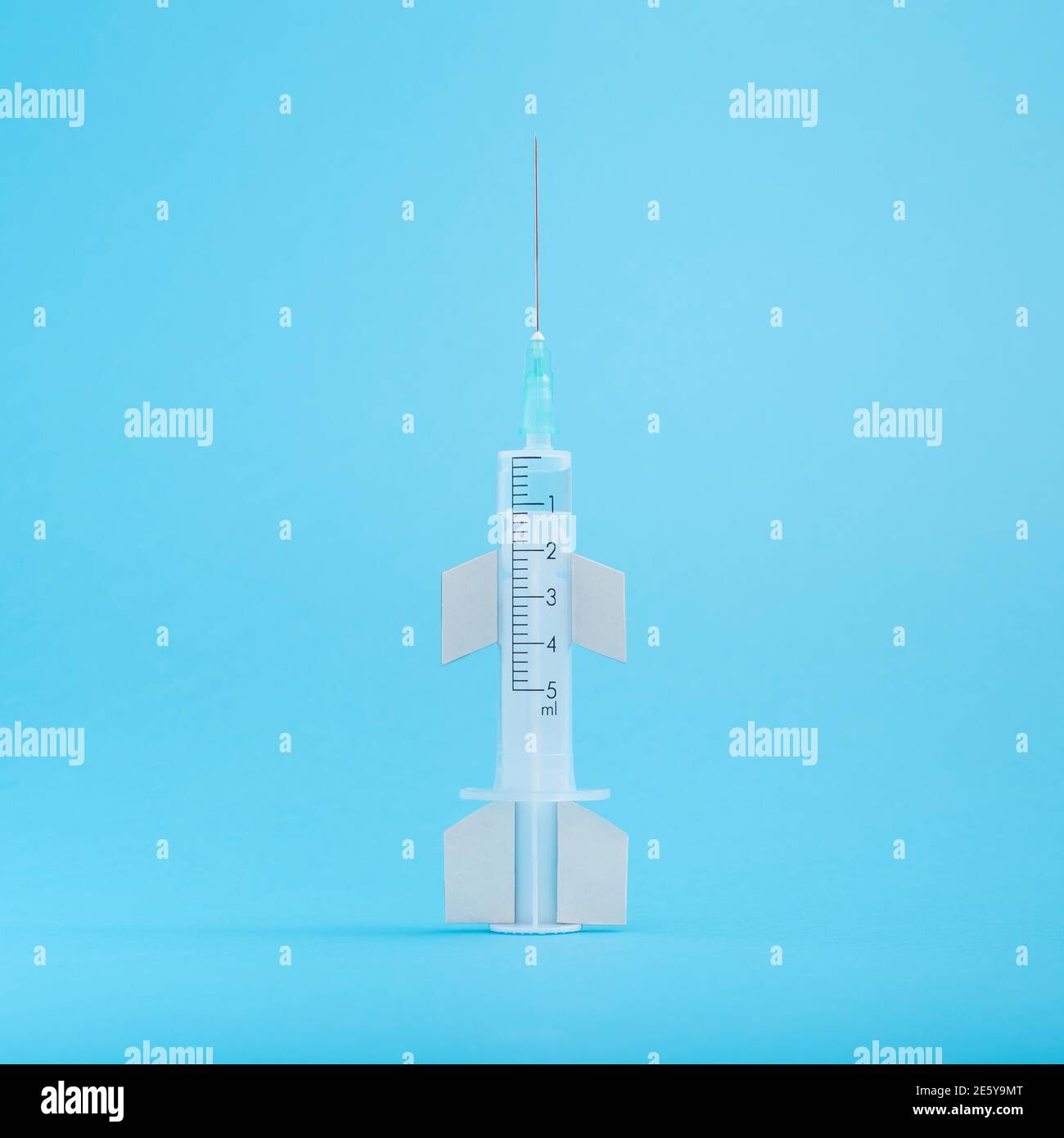 Creative minimal immunization and vaccination concept with syringe as ...