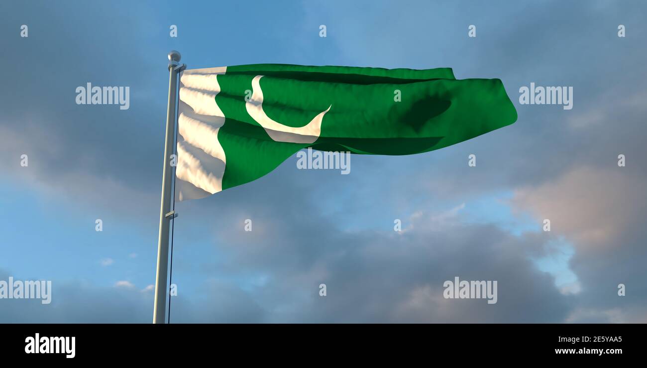 3d rendering of the national flag of the Pakistan Stock Photo - Alamy