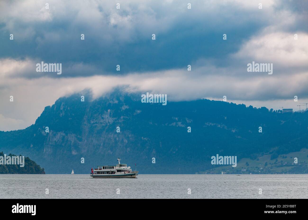 A picture of a boat in Lake Lucerne Stock Photo - Alamy