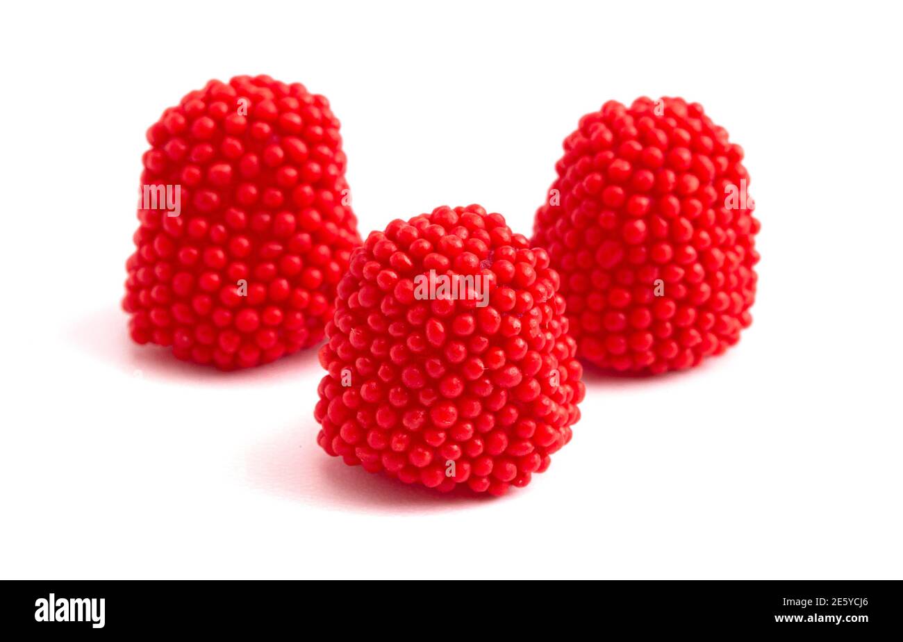 Red Raspberry Gummy Candy Isolated on a White Background Stock Photo ...