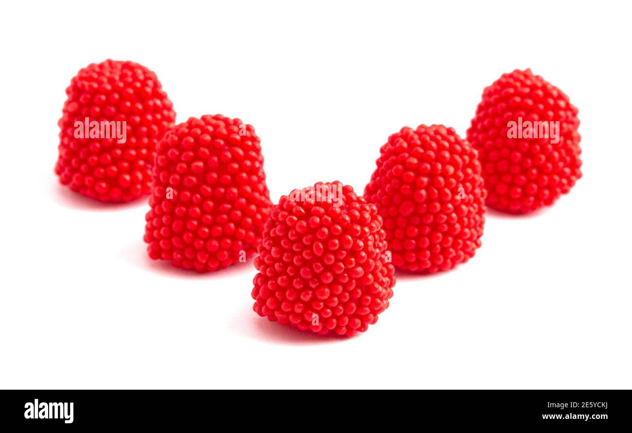 Red Raspberry Gummy Candy Isolated on a White Background Stock Photo ...