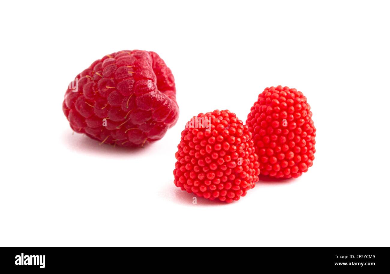Red Raspberry Gummy Candy Isolated on a White Background Stock Photo ...