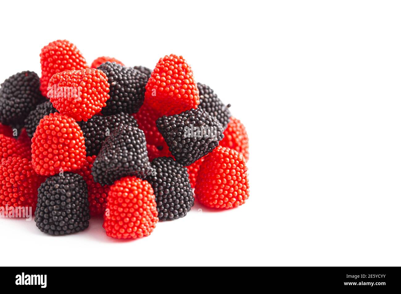 Raspberry and Blackberry Gummy Candies Isolated on a White Background ...