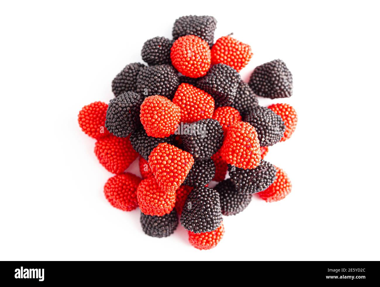 Raspberry and Blackberry Gummy Candies Isolated on a White Background ...