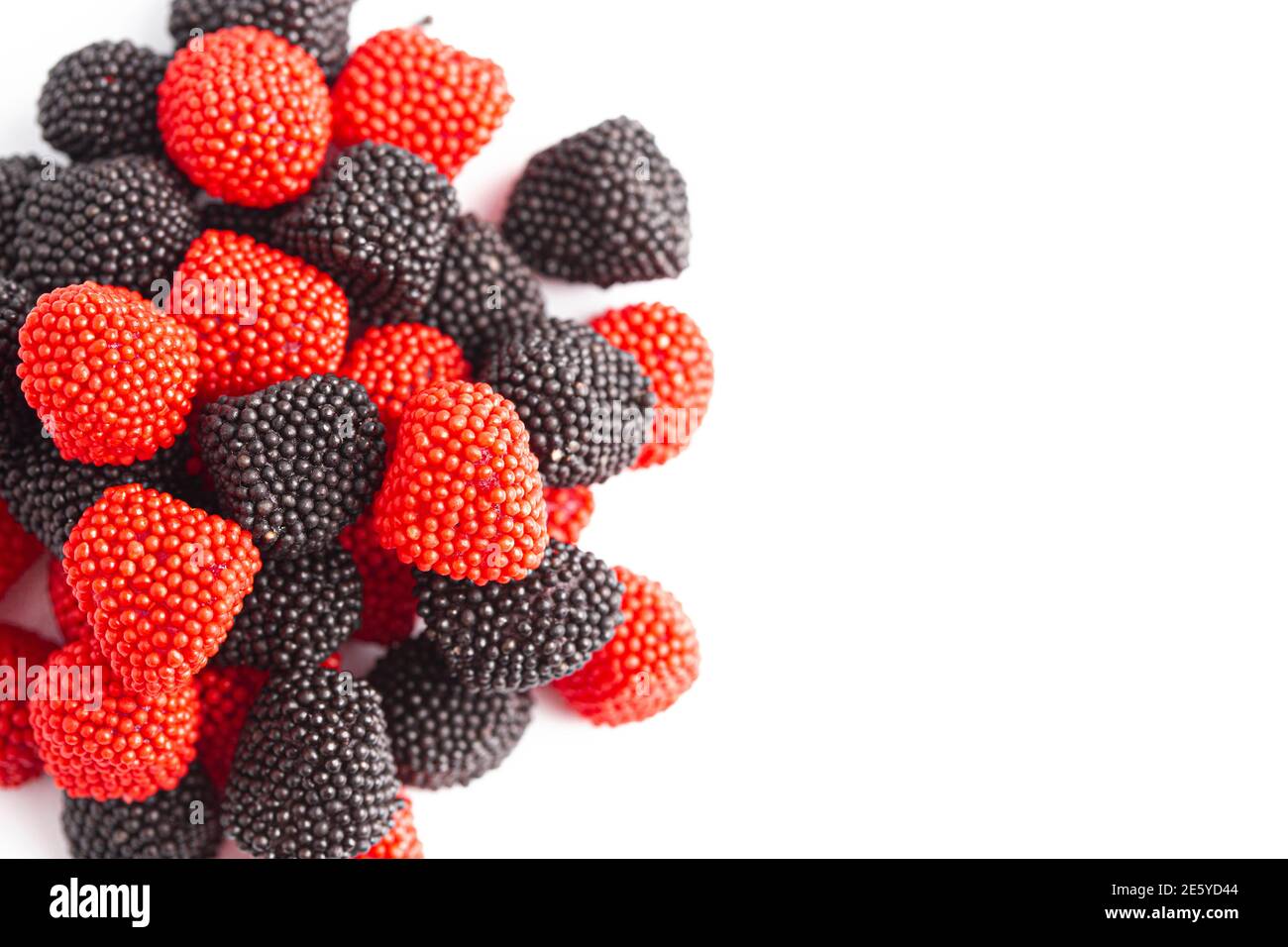 Raspberry and Blackberry Gummy Candies Isolated on a White Background ...