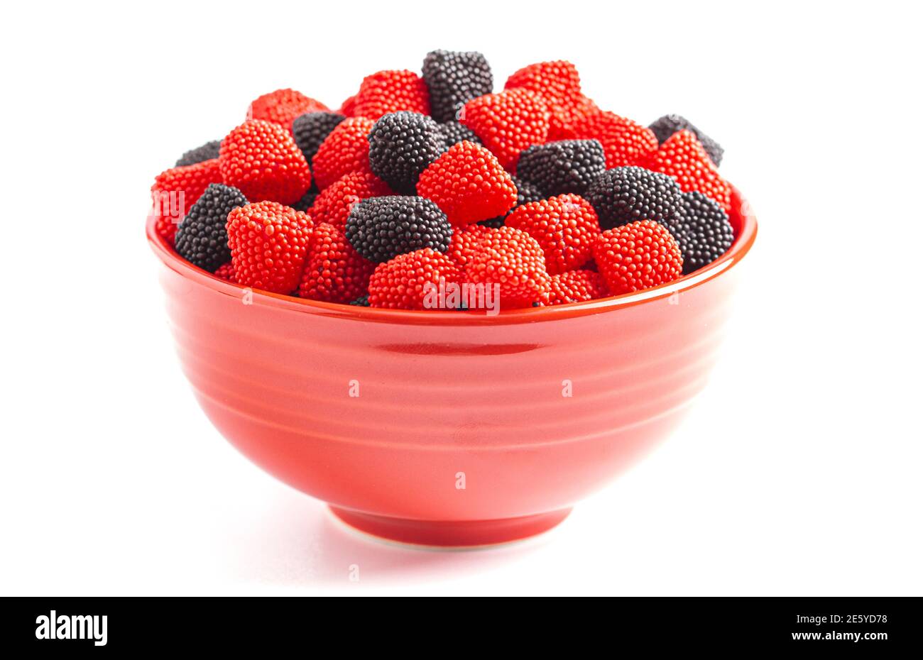 Raspberry and Blackberry Gummy Candies Isolated on a White Background ...