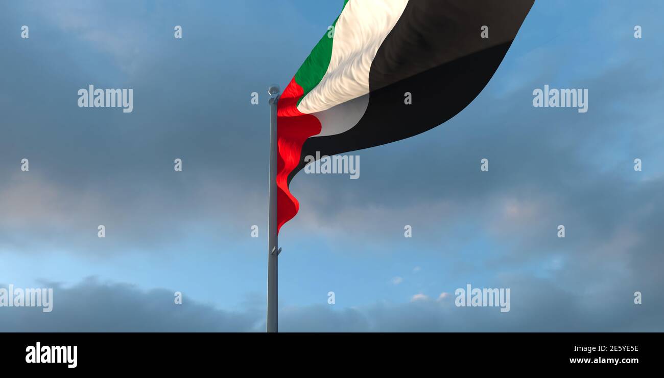 3d rendering of the national flag of the UAE Stock Photo - Alamy