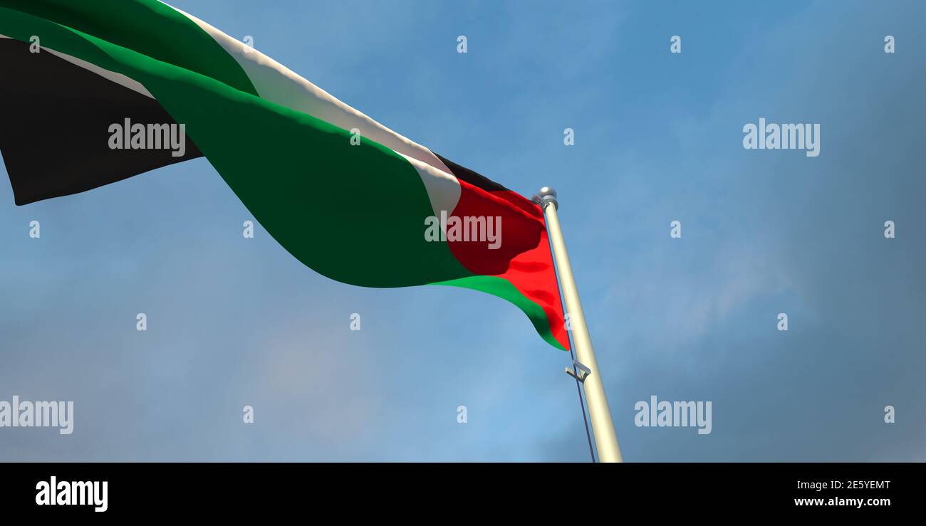 Palestine flag realistic waving fabric hi-res stock photography and ...