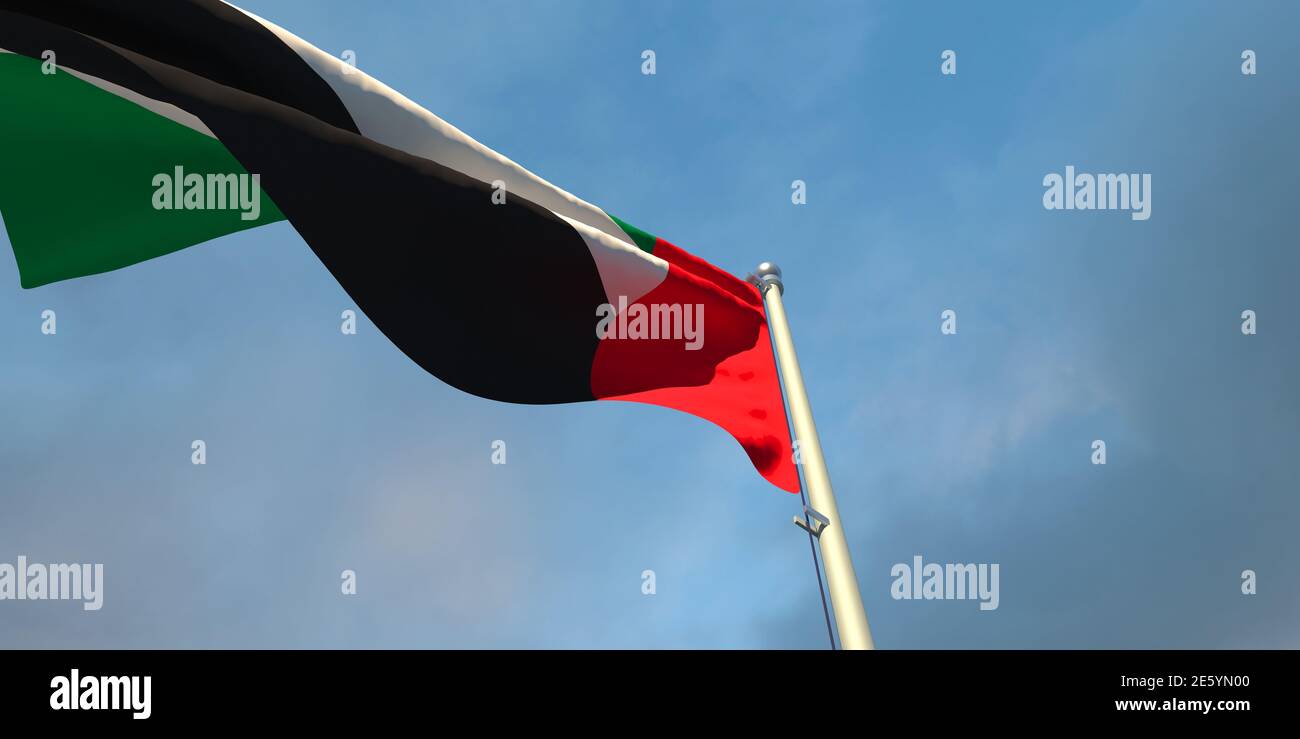 3d rendering of the national flag of the UAE Stock Photo - Alamy