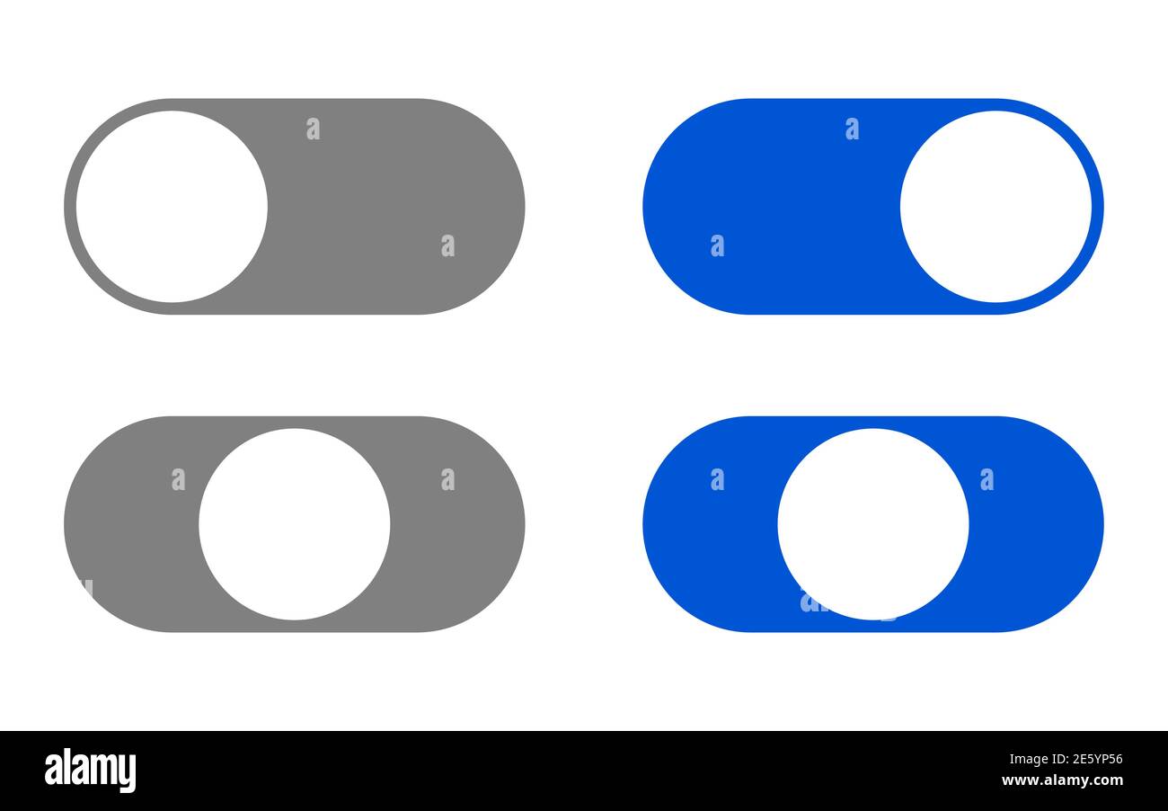 On Off Switch Button Slider Icon Set. Vector Image Stock Vector Image ...