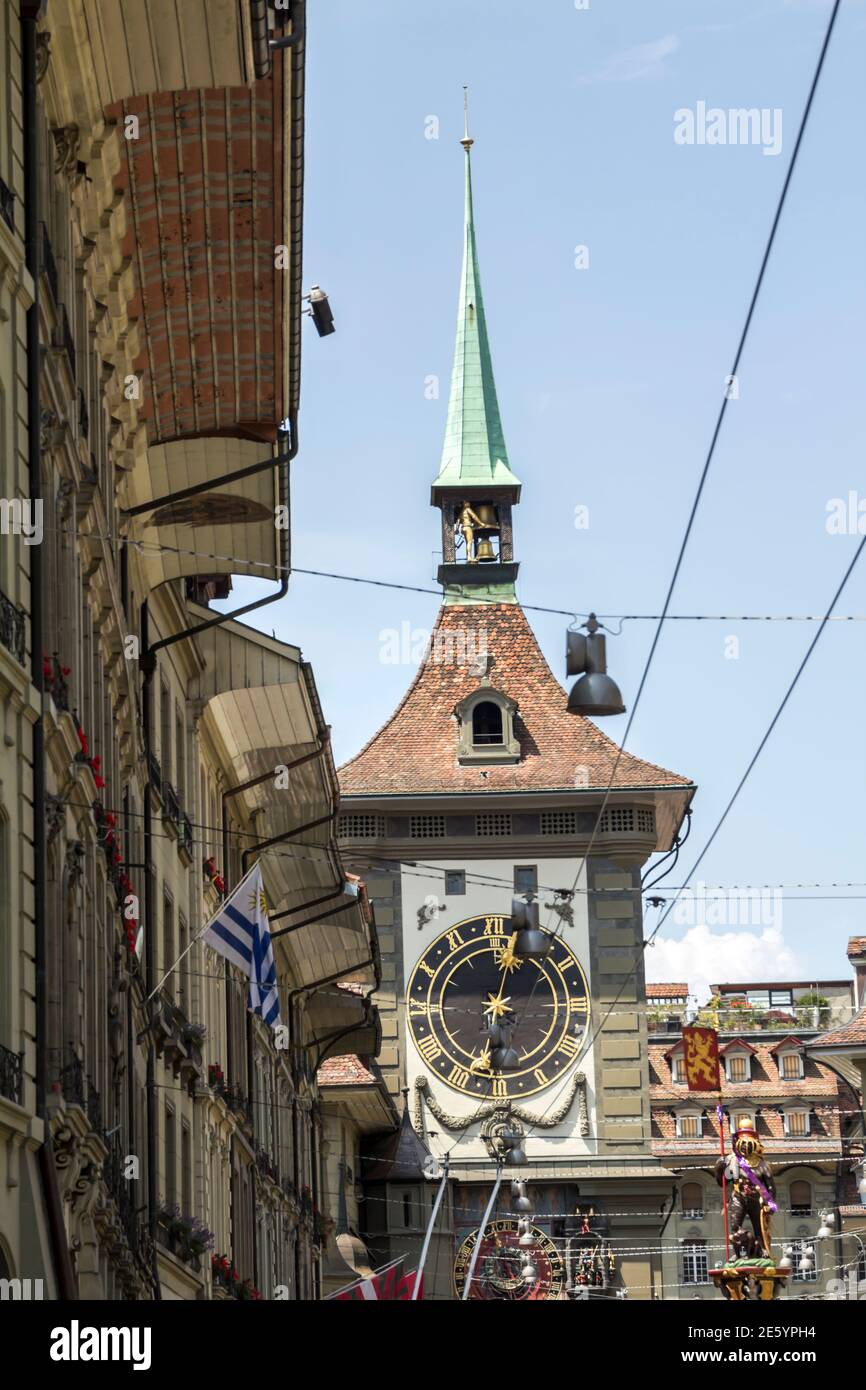 view of old town of Bern city, unesco world heritage site, It is a ...
