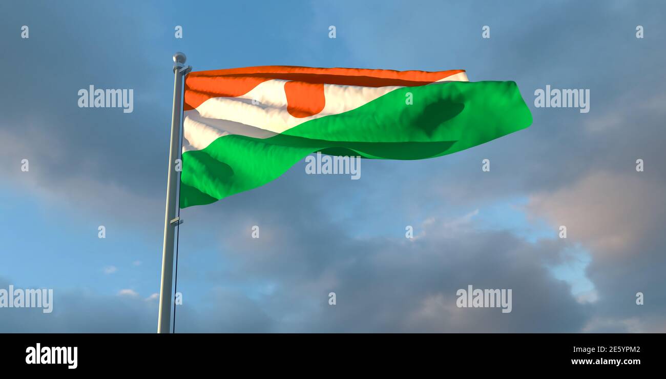 3d rendering of the national flag of the Niger Stock Photo - Alamy