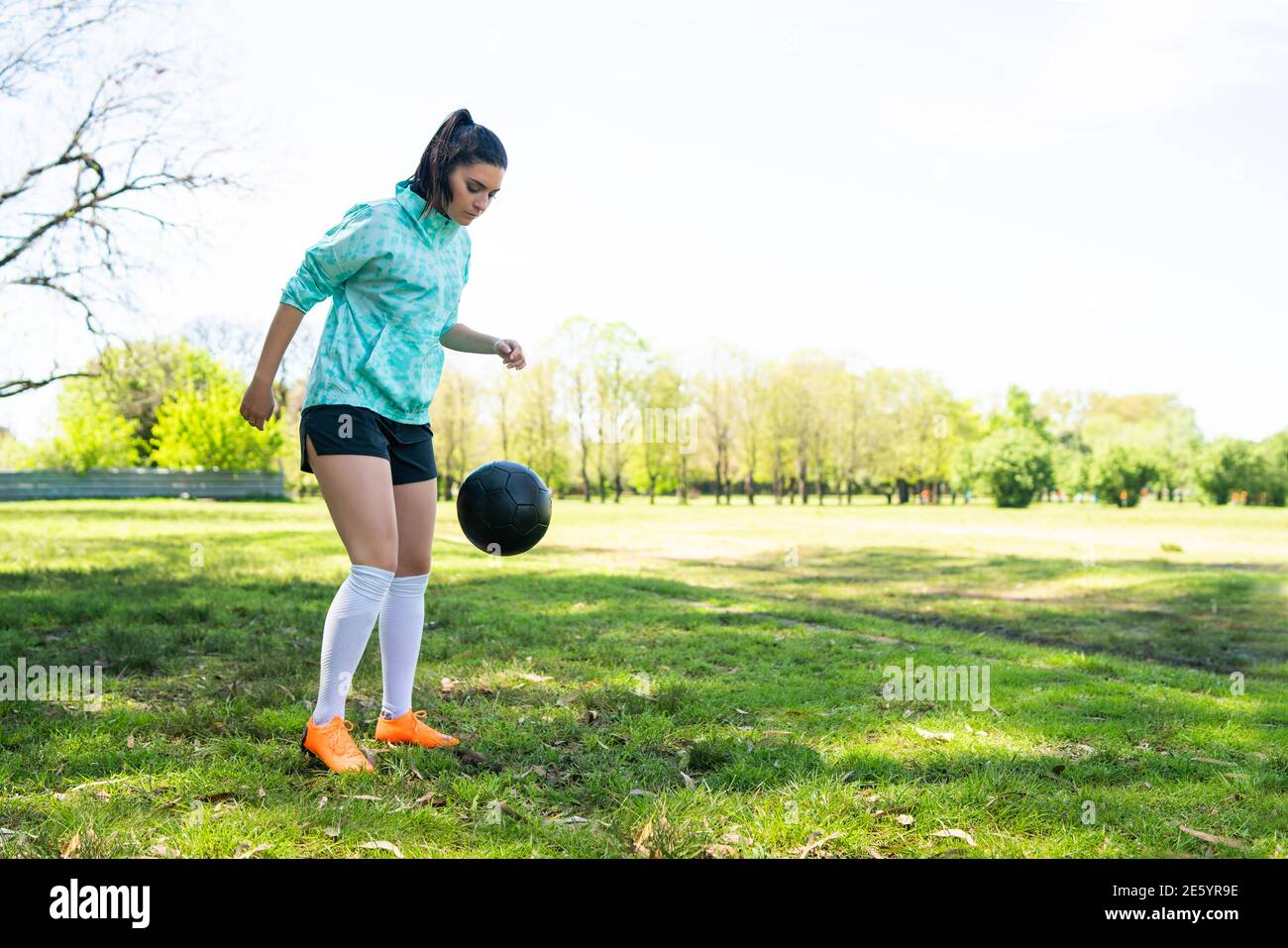 Soccer player practicing ball skills hi-res stock photography and ...