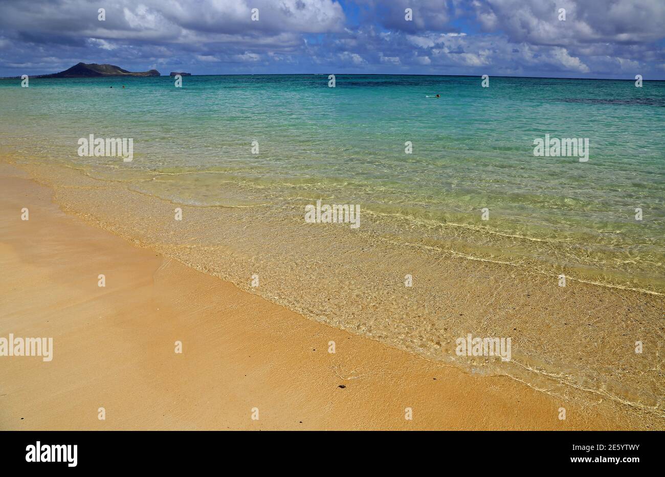 Golden Lanikai Beach - Oahu, Hawaii Stock Photo - Alamy