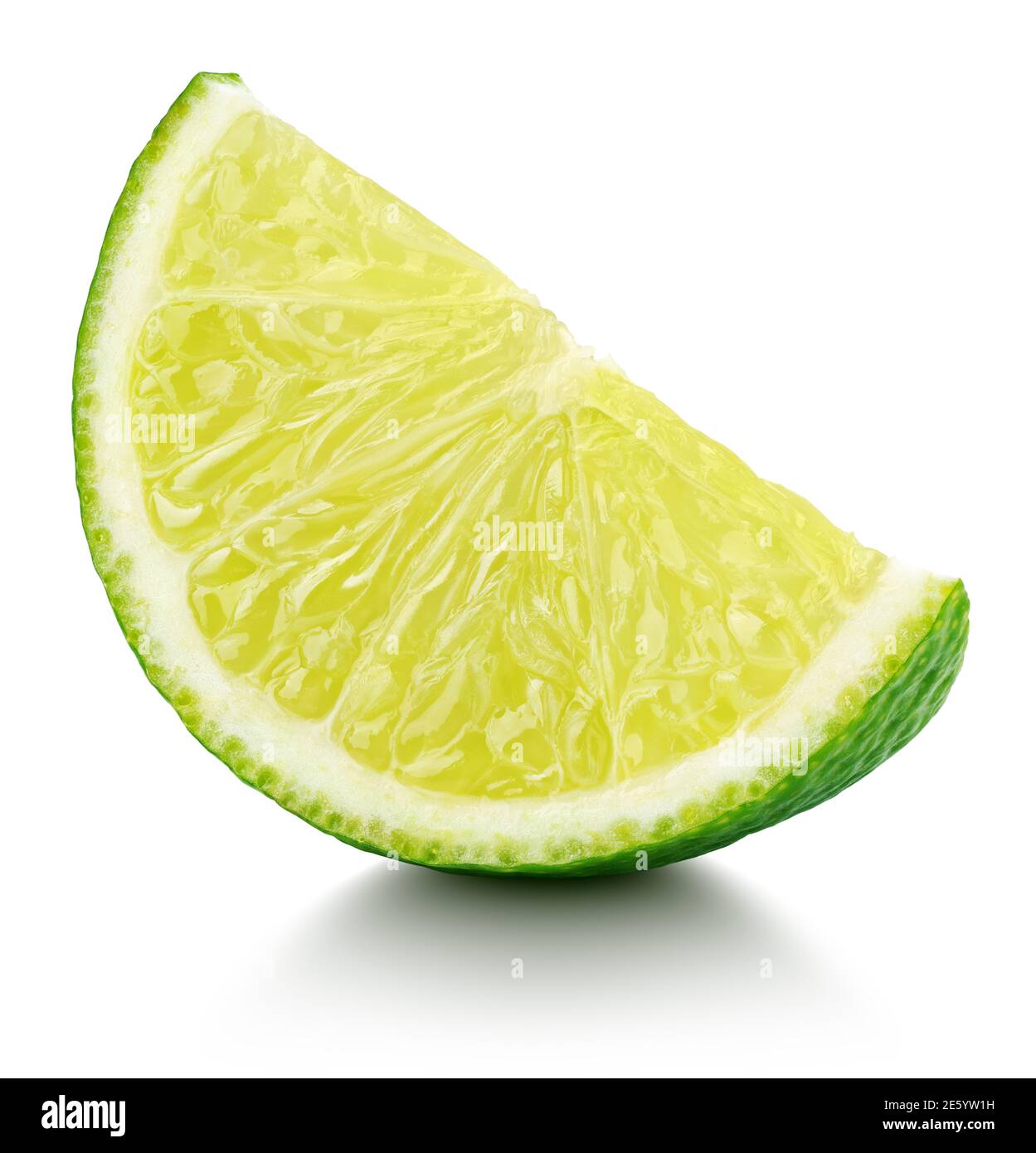 Ripe slice of lime citrus fruit isolated on white background. Lime ...