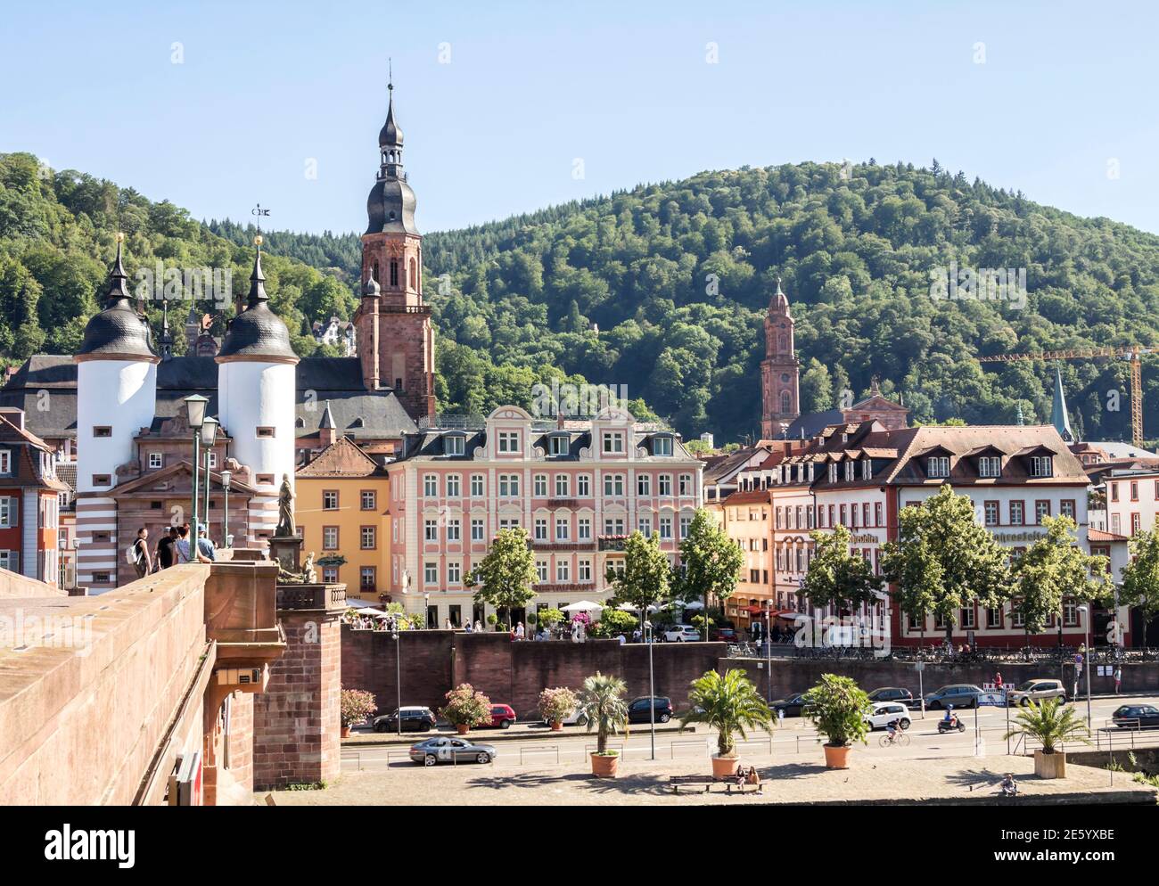 Heidelberg, Germany - Carl Theodore bridge with iconic twin towers and ...