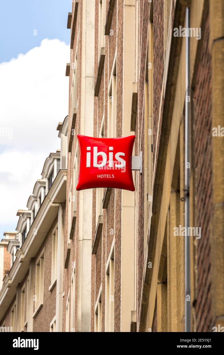 Brussels, BELGIUM - July 7, 2019: Ibis Hotel. Ibis is an international ...