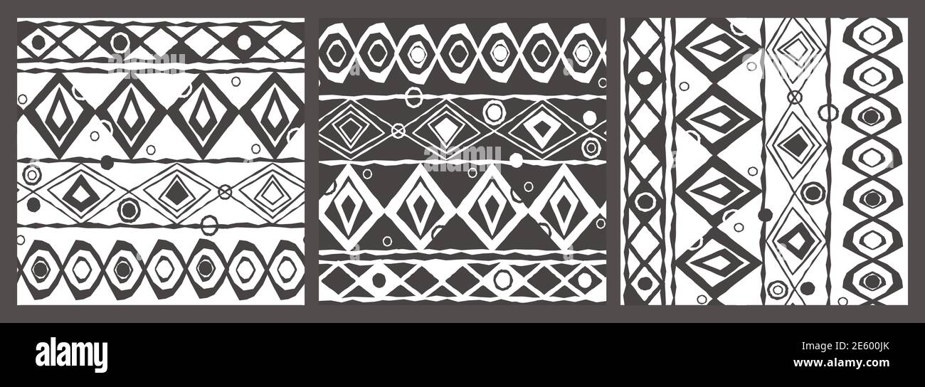 Gray white seamless geometric endless pattern of rough curved circles ...