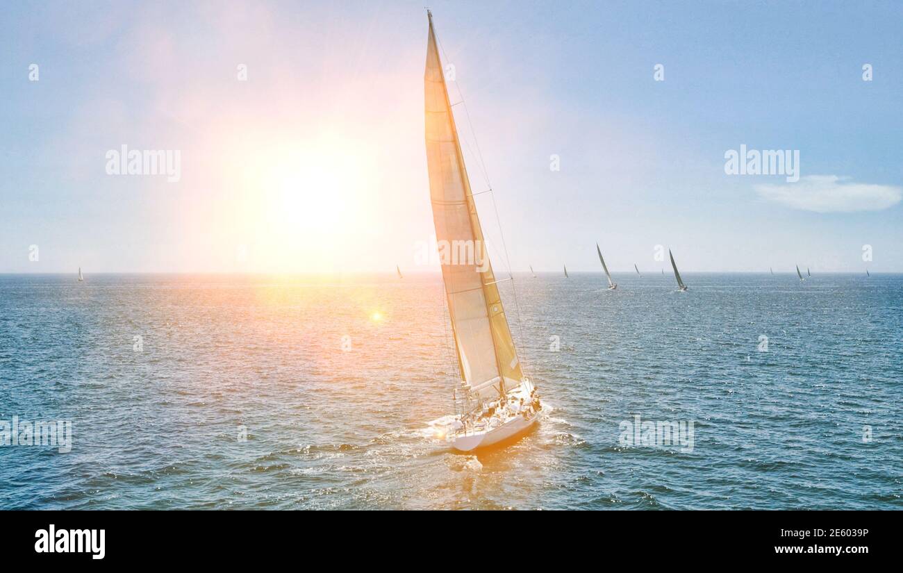 Photo of sailboat sailing on ocean Stock Photo - Alamy