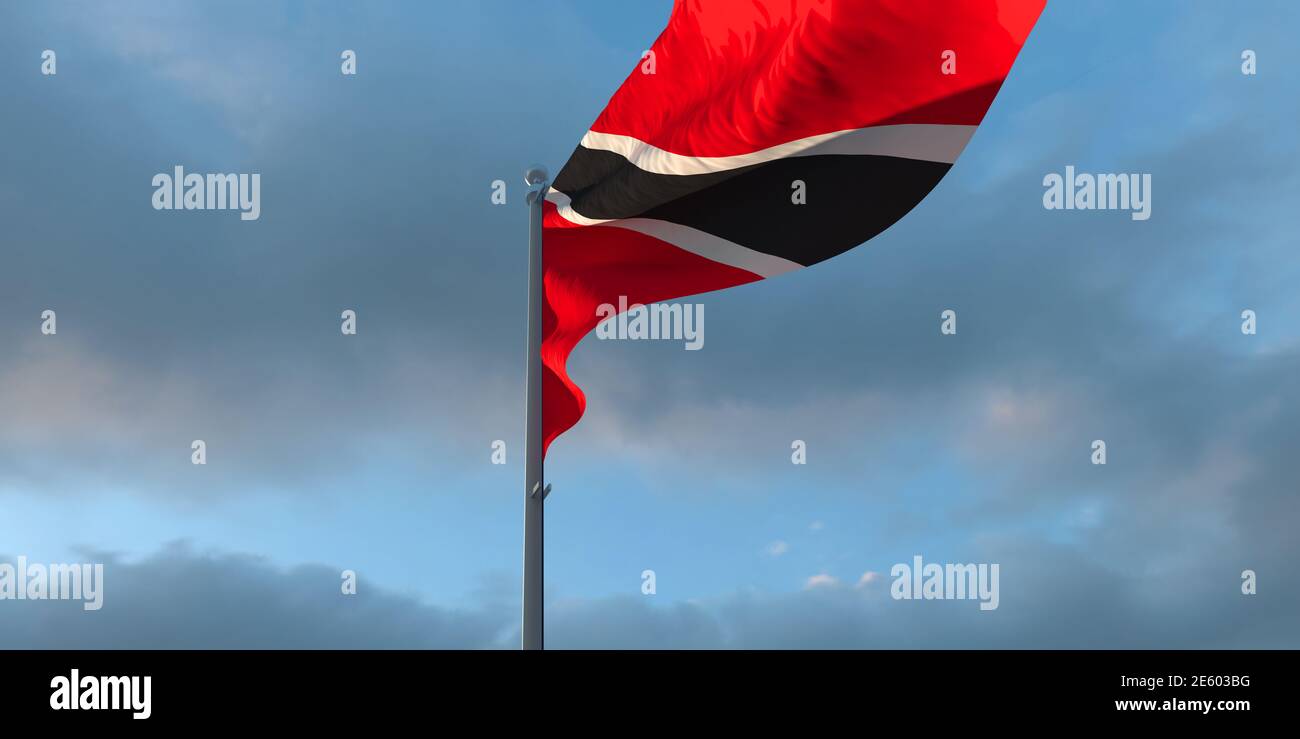 3d rendering of the national flag of the Trinidad and Tobago Stock Photo - Alamy