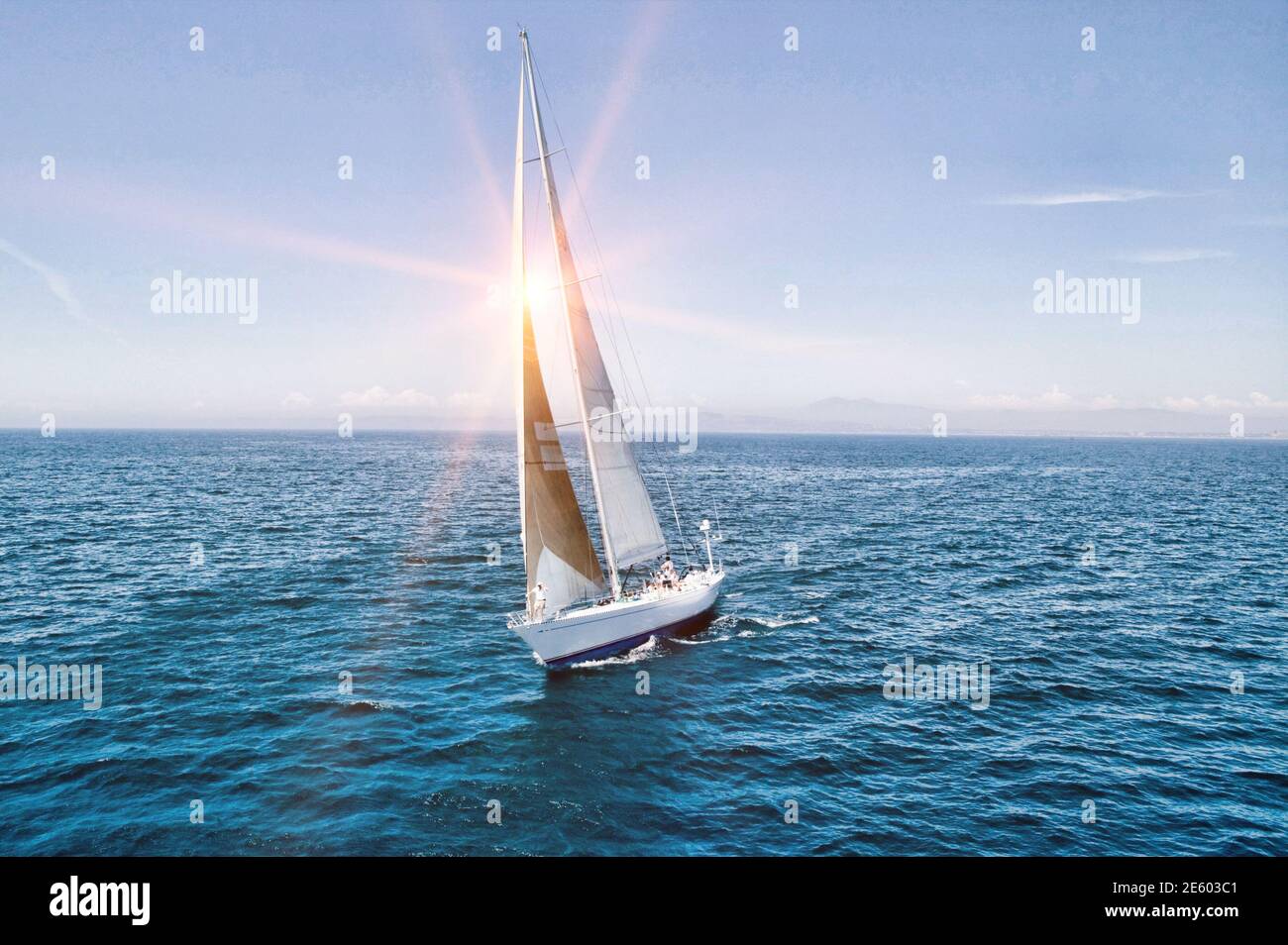 Photo of sailboat sailing on ocean Stock Photo - Alamy