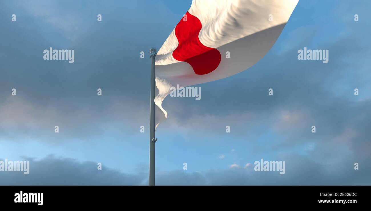 3d rendering of the national flag of the Japan Stock Photo - Alamy