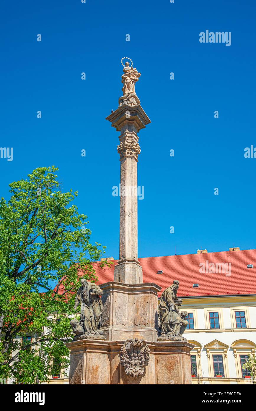 Statues at Marian Column or Holy Trinity at Hradcanske Square for ...