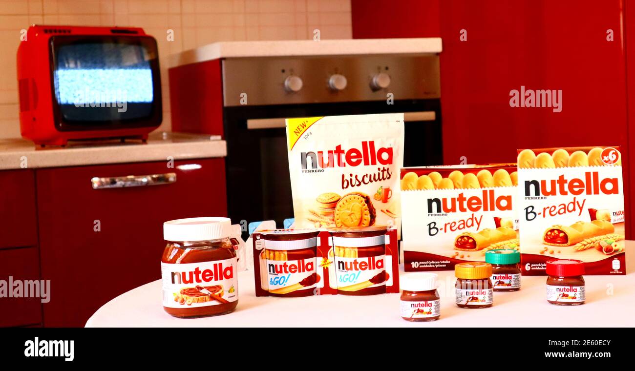 NUTELLA, Hazelnut Spread with Cocoa. Nutella is a brand of products ...