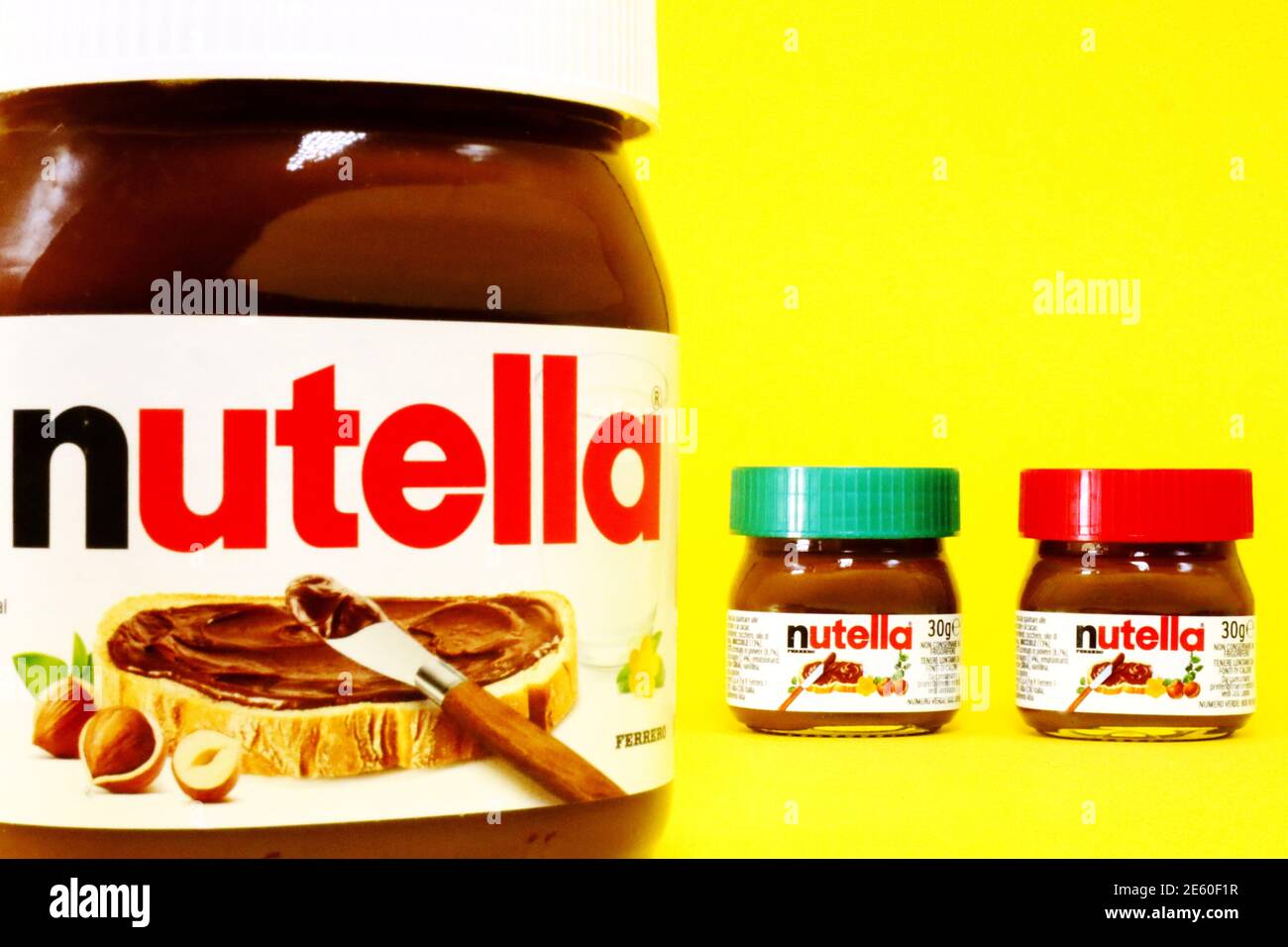 NUTELLA Jars, Hazelnut Spread with Cocoa. Nutella is a brand of ...