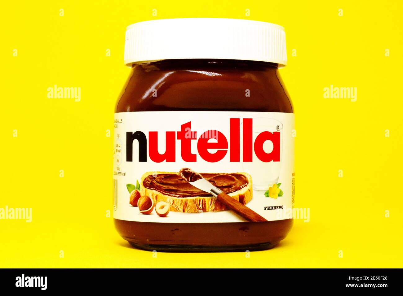 NUTELLA Jar, Hazelnut Spread with Cocoa. Nutella is a brand of products ...