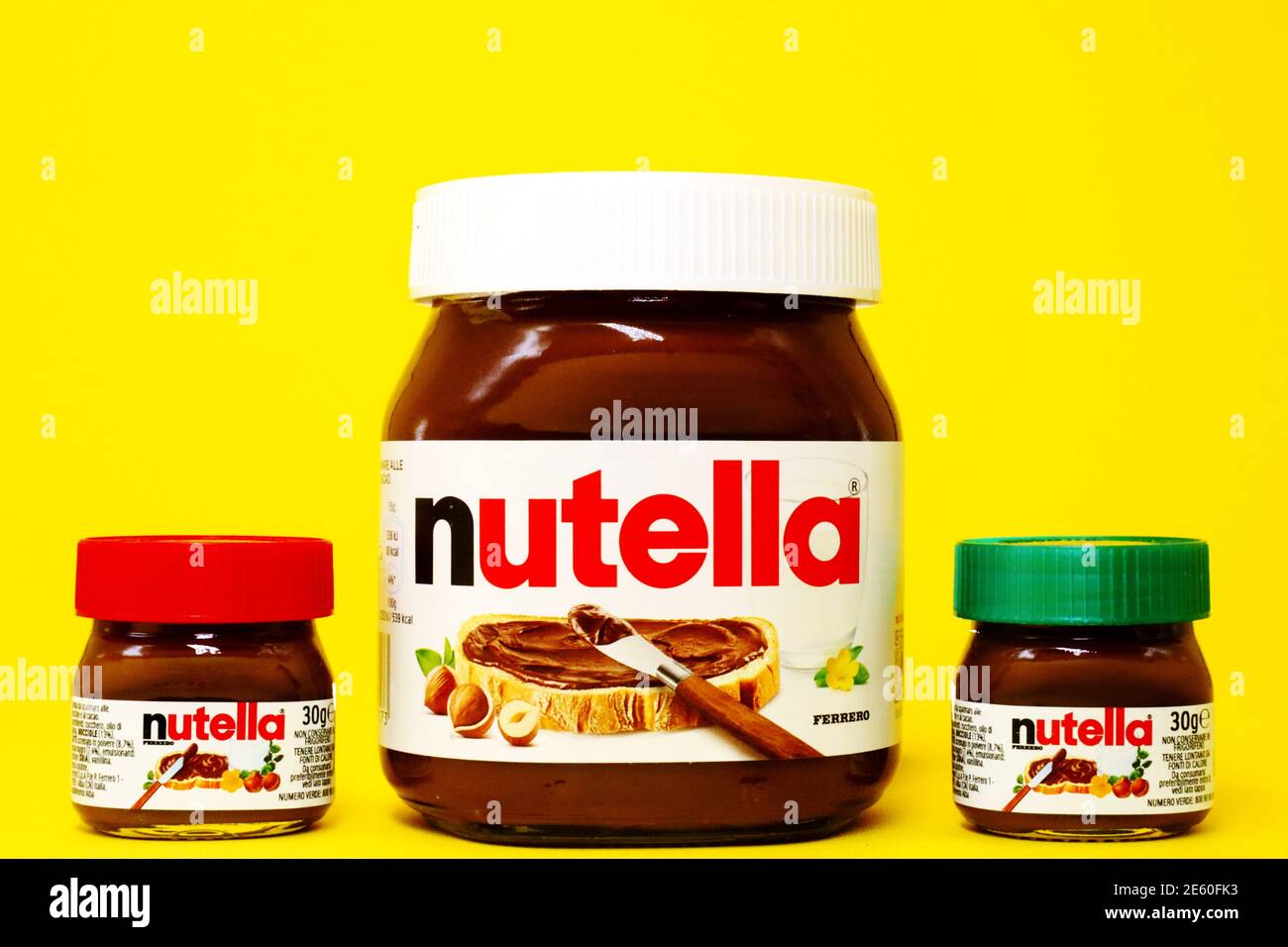 NUTELLA Jars, Hazelnut Spread with Cocoa. Nutella is a brand of ...