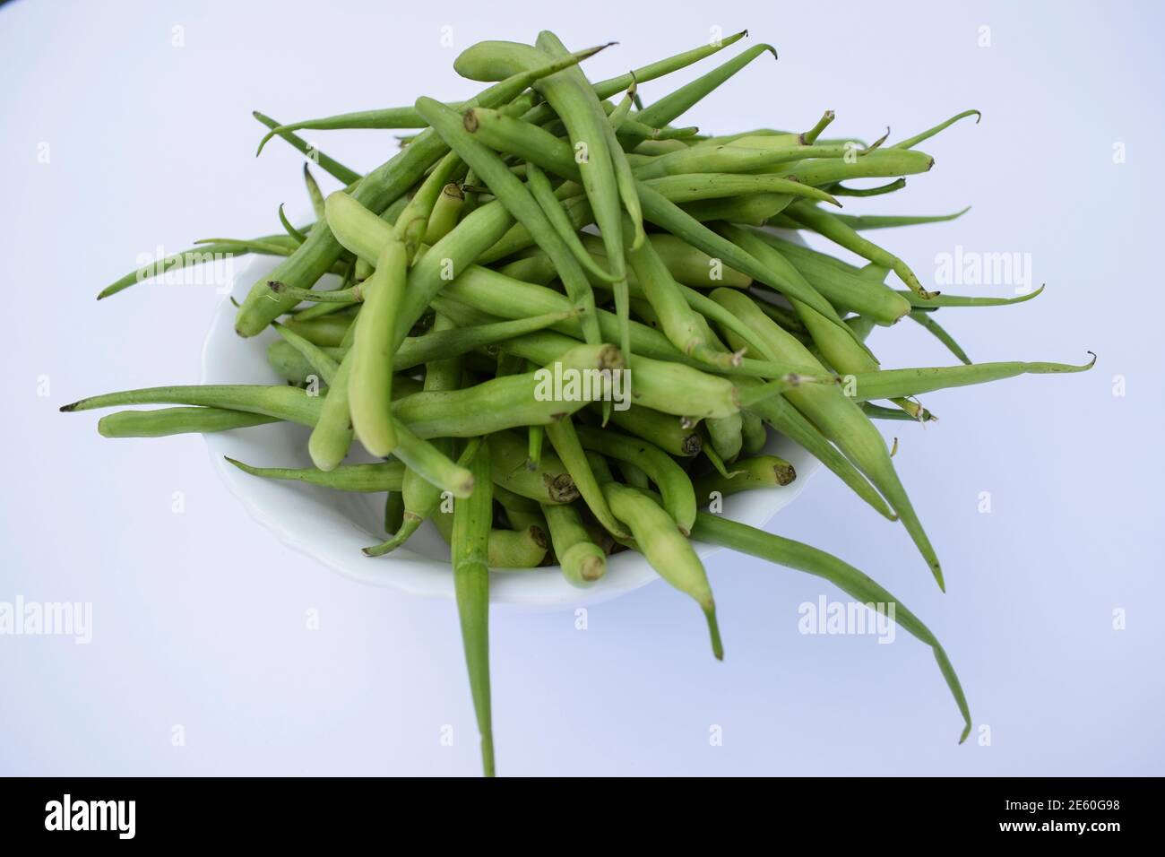 Rat tail radish pods, a green winter seasonal vegetable grown only in ...