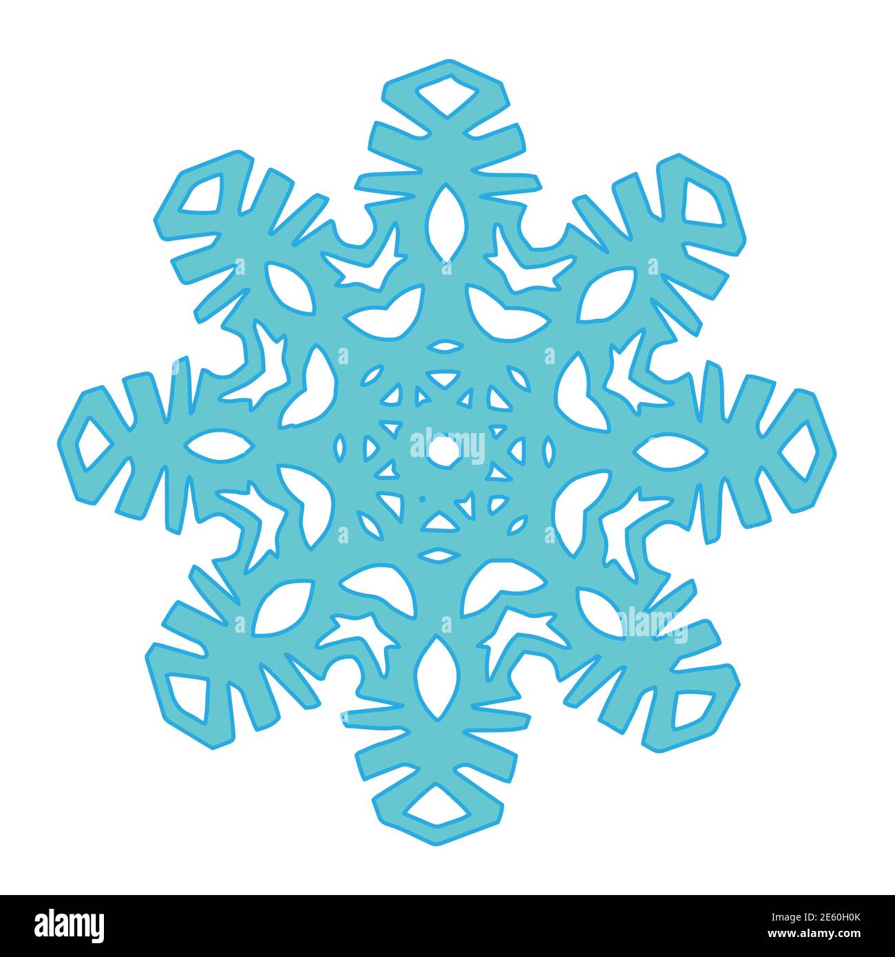 Paper blue snowflake lie on white background. Cut out of paper Stock ...