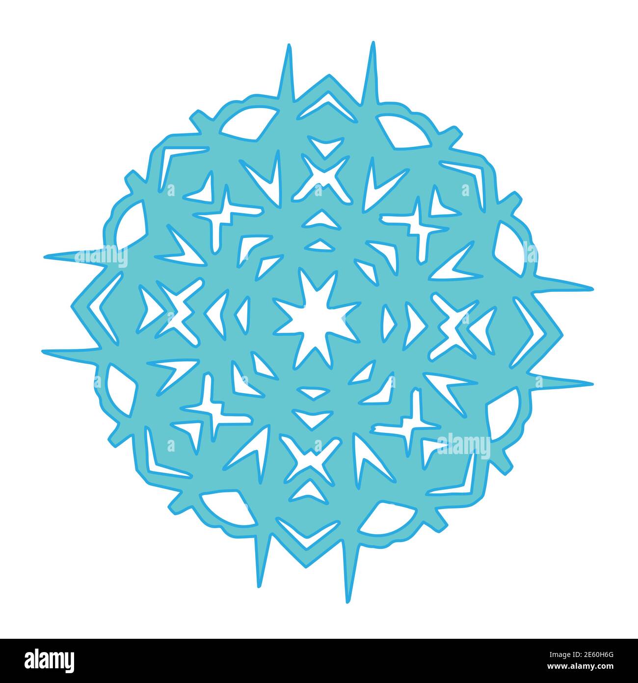 Festive blue snowflake lie on white background. Cut out of paper Stock ...