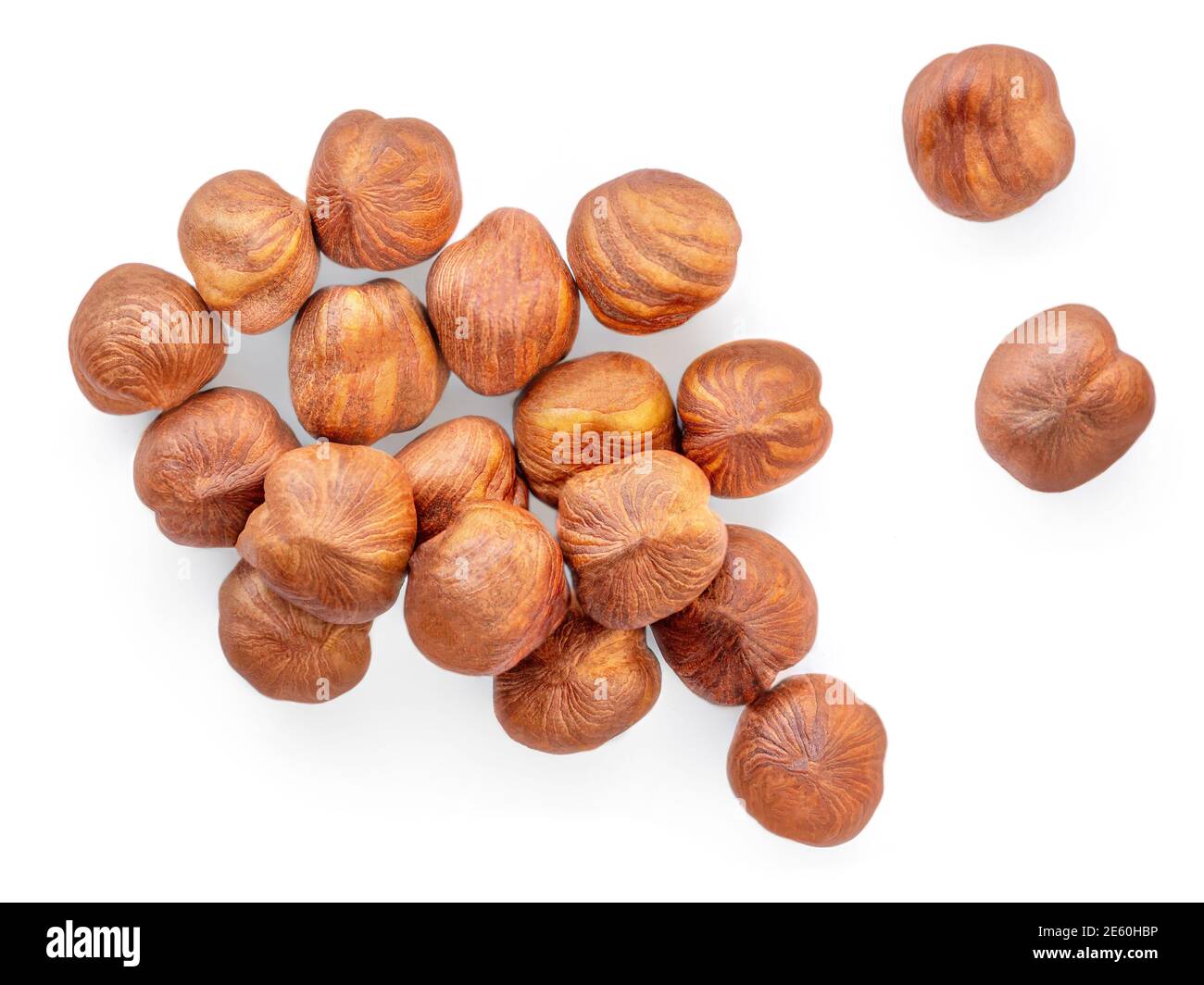 Hazelnuts isolated on white background. Creative food layout. Hazelnut ...