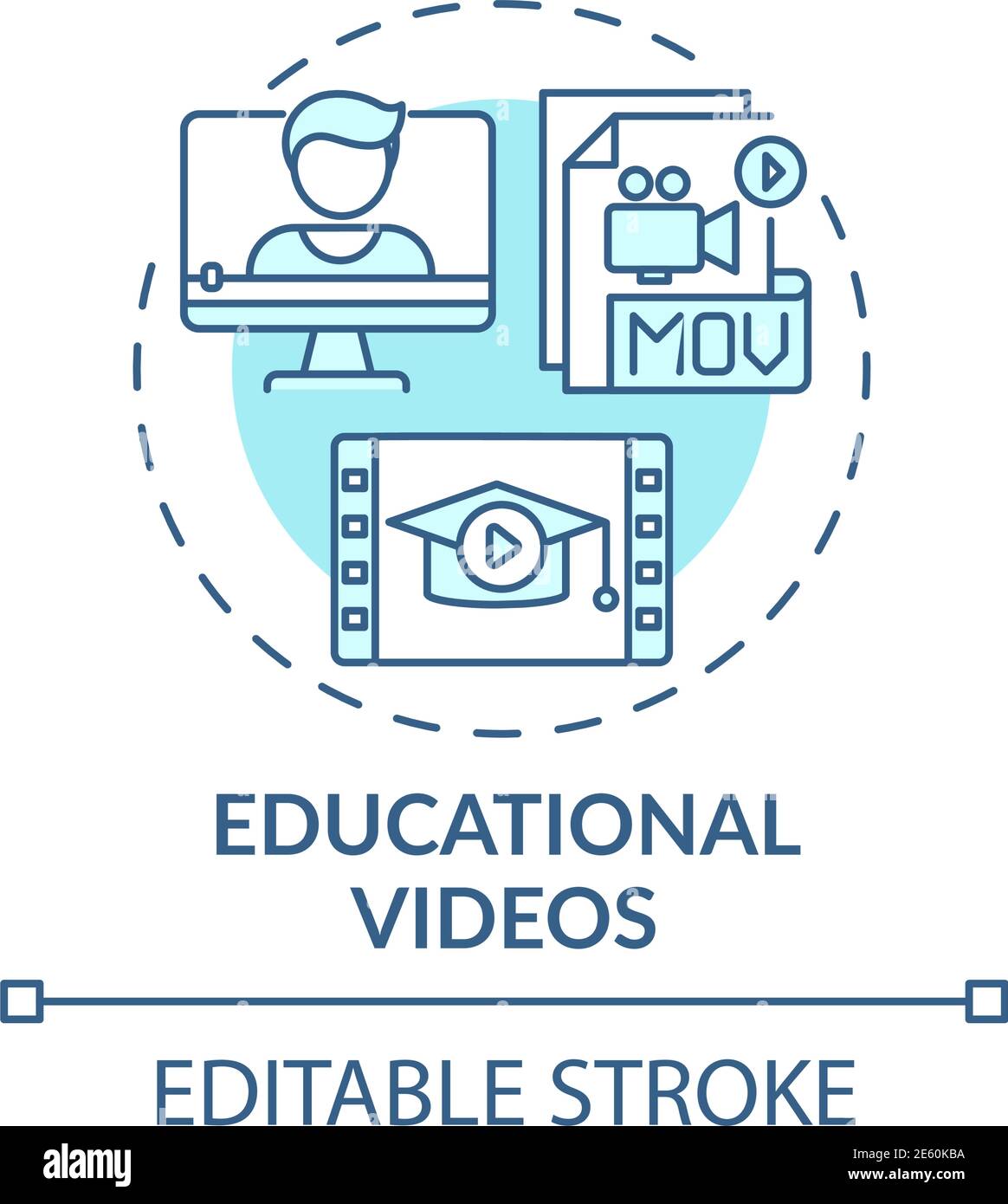 Educational videos concept icon Stock Vector Image & Art - Alamy