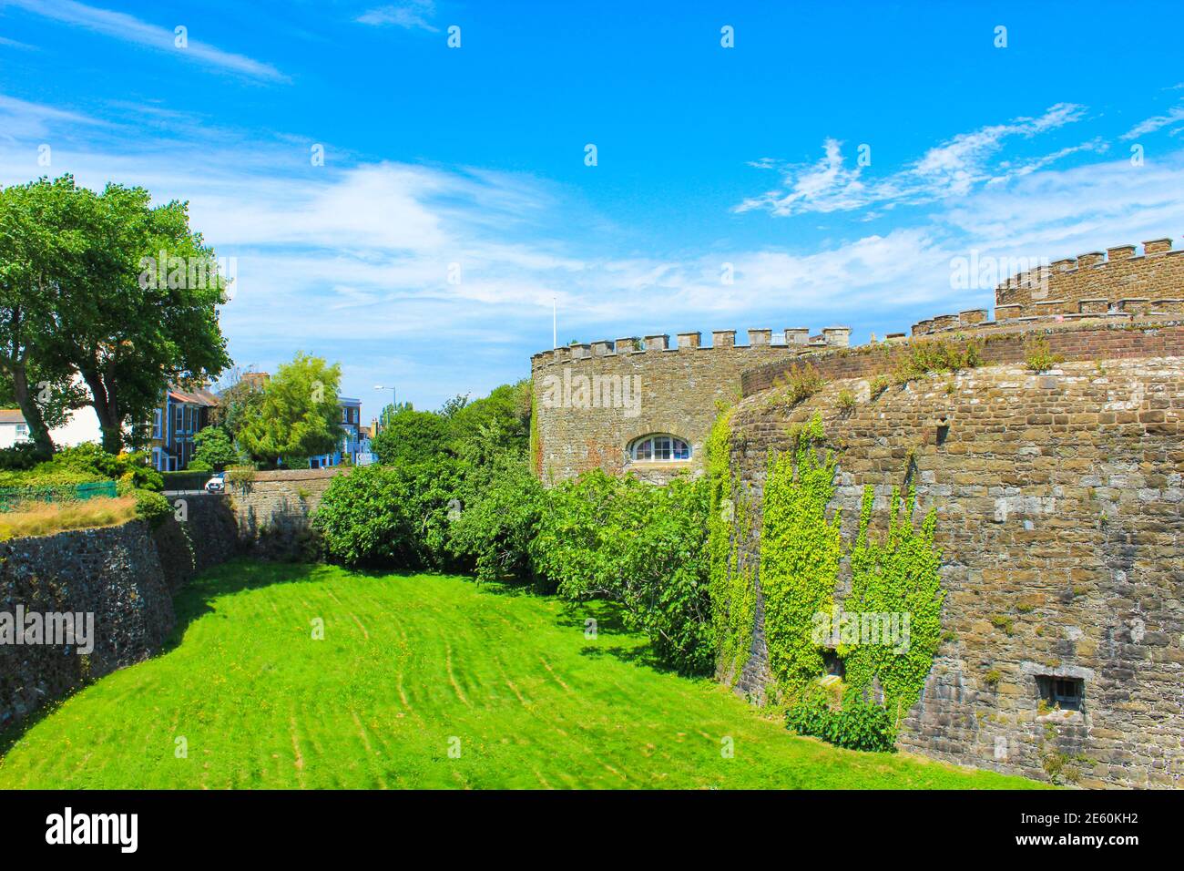 View of Deal Castle-16th-century artillery castle with huge circular ...