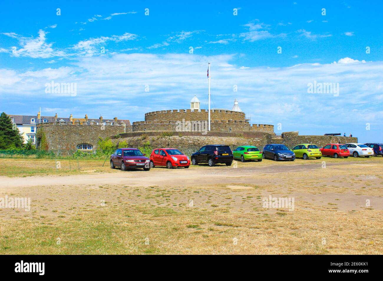 View of Deal Castle-16th-century artillery castle with huge circular ...