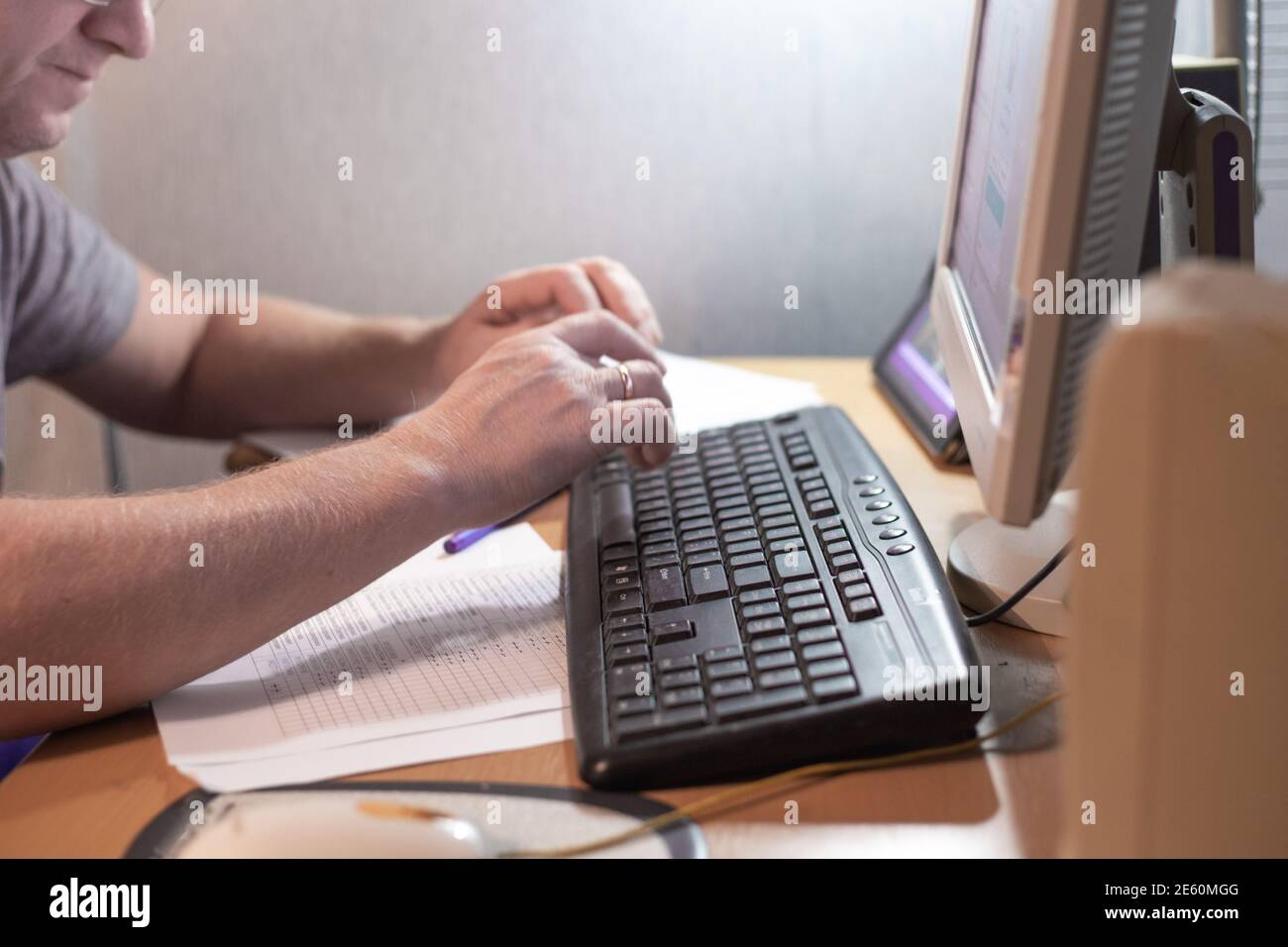 Remote work on retirement focused hi-res stock photography and images ...